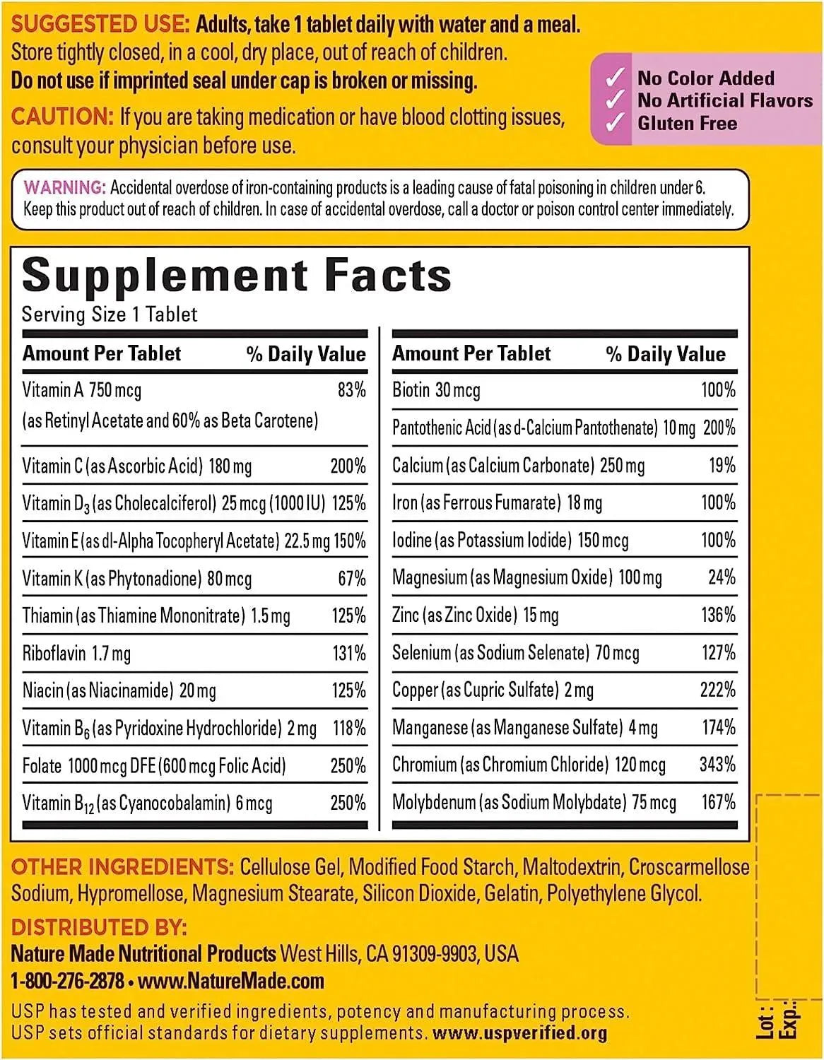 Nature Made Women's Multivitamin 300 Tabletas – The Red Vitamin MX