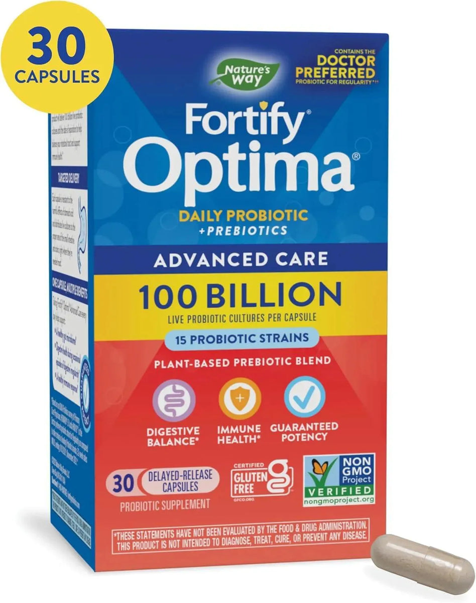 Nature’s Way Fortify Optima Daily Probiotic 100 Billion 30 Capsulas ...