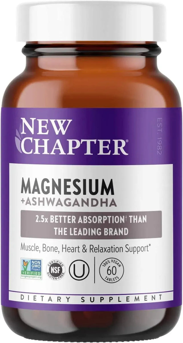 New Chapter Magnesium + Ashwagandha 60 Tabletas – The Red Vitamin MX