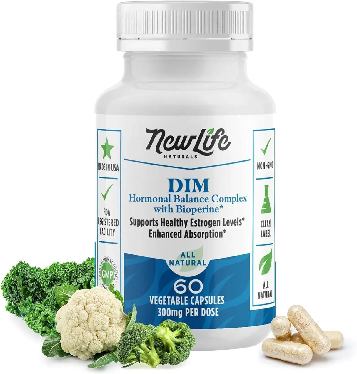 NewLife Naturals DIM Supplement 300Mg. 60 Capsulas – The Red Vitamin MX