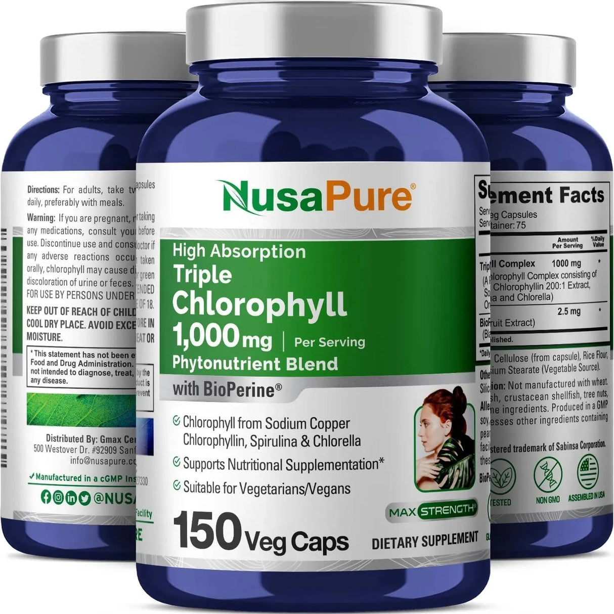 NusaPure Triple Chlorophyll Complex 1000Mg. 150 Capsulas – The Red ...