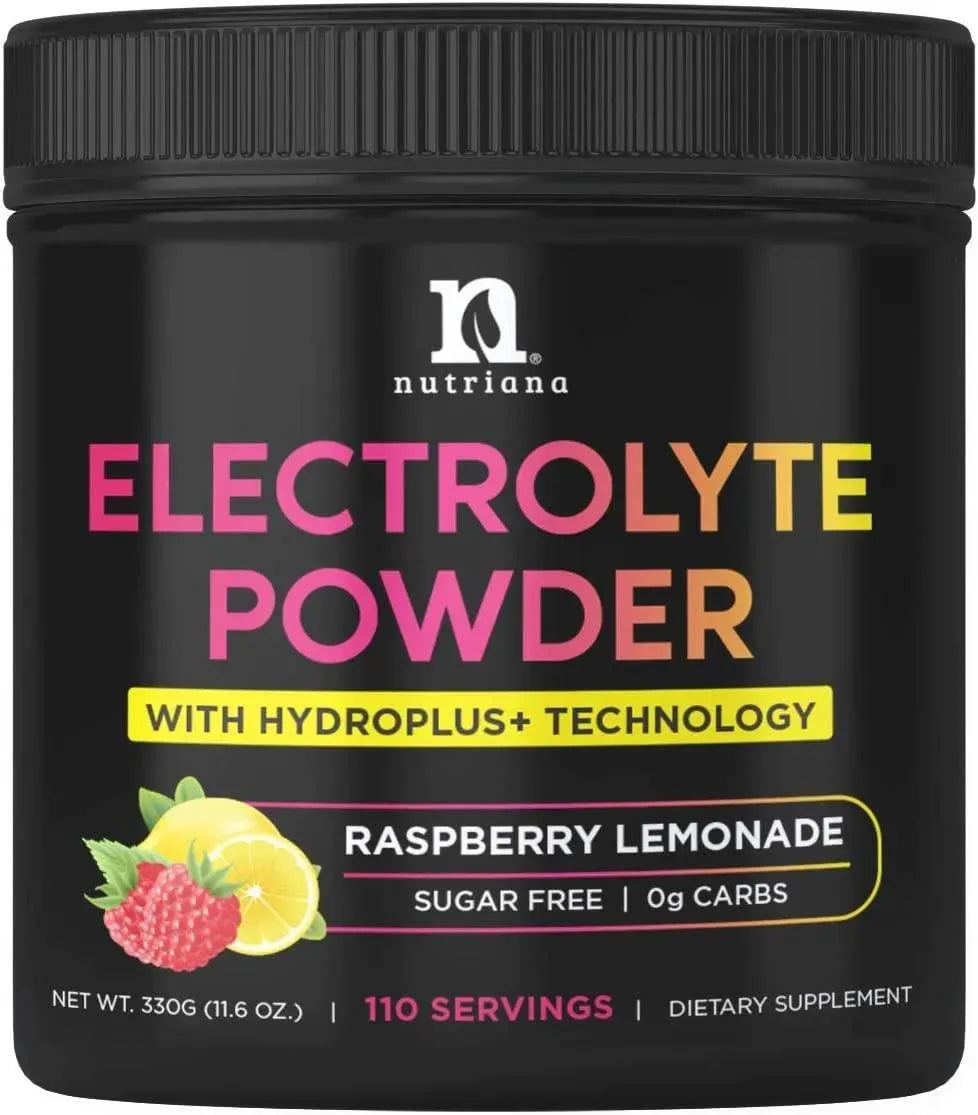 Nutriana Keto Electrolytes Powder No Sugar Raspberry Lemonade 110 Serv ...