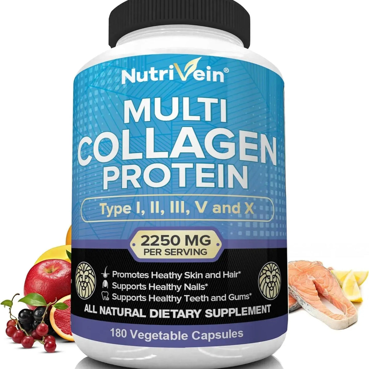 Nutrivein Multi Collagen 2250Mg. 180 Capsulas – The Red Vitamin MX