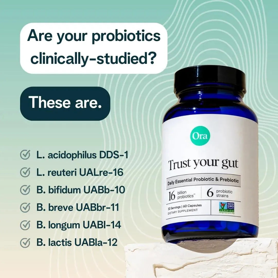 Ora Organic Probiotics with Prebiotics for Digestive Health 60 Capsula ...