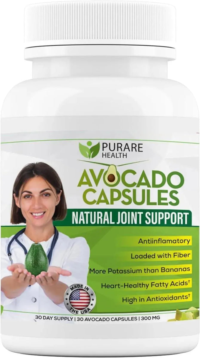 Purare Health Joint Health Natural Avocado Supplement 300Mg. 30 Capsul ...