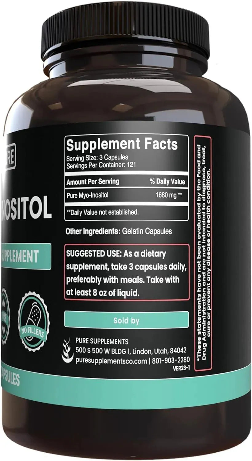 Pure Original Ingredients Myo-Inositol 365 Capsulas – The Red Vitamin MX