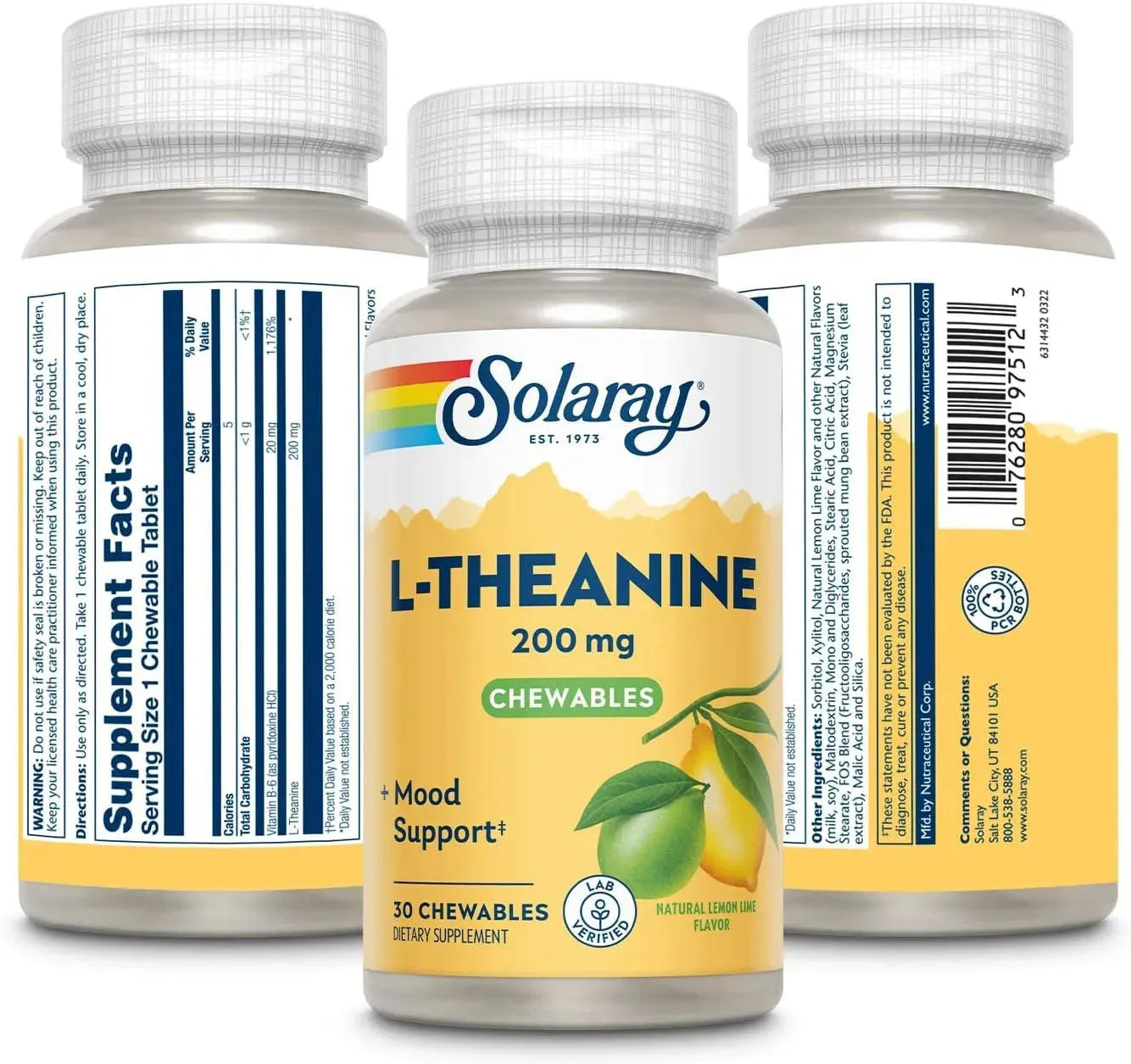 Solaray L Theanine 200Mg. 30 Tabletas Masticables – The Red Vitamin MX