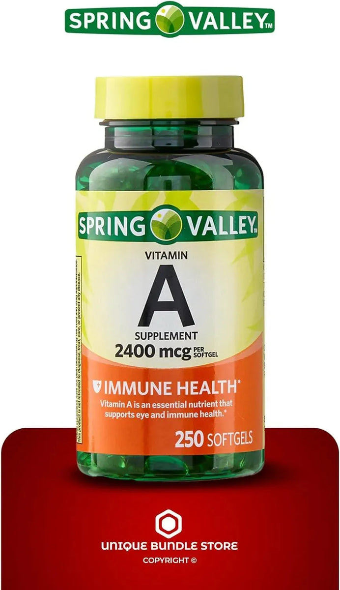 Spring Valley Vitamin A 2400mcg 250 Capsulas Blandas – The Red Vitamin MX