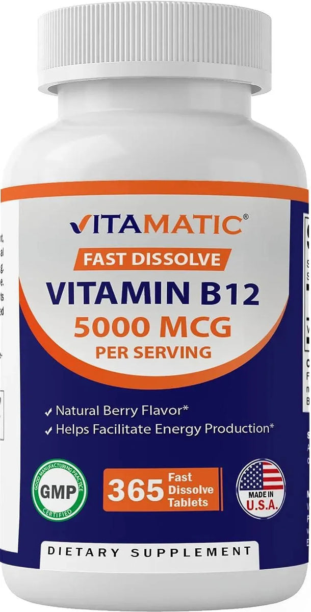 Vitamatic Vitamin B12 5000mcg Fast Dissolve 365 Tabletas – The Red ...