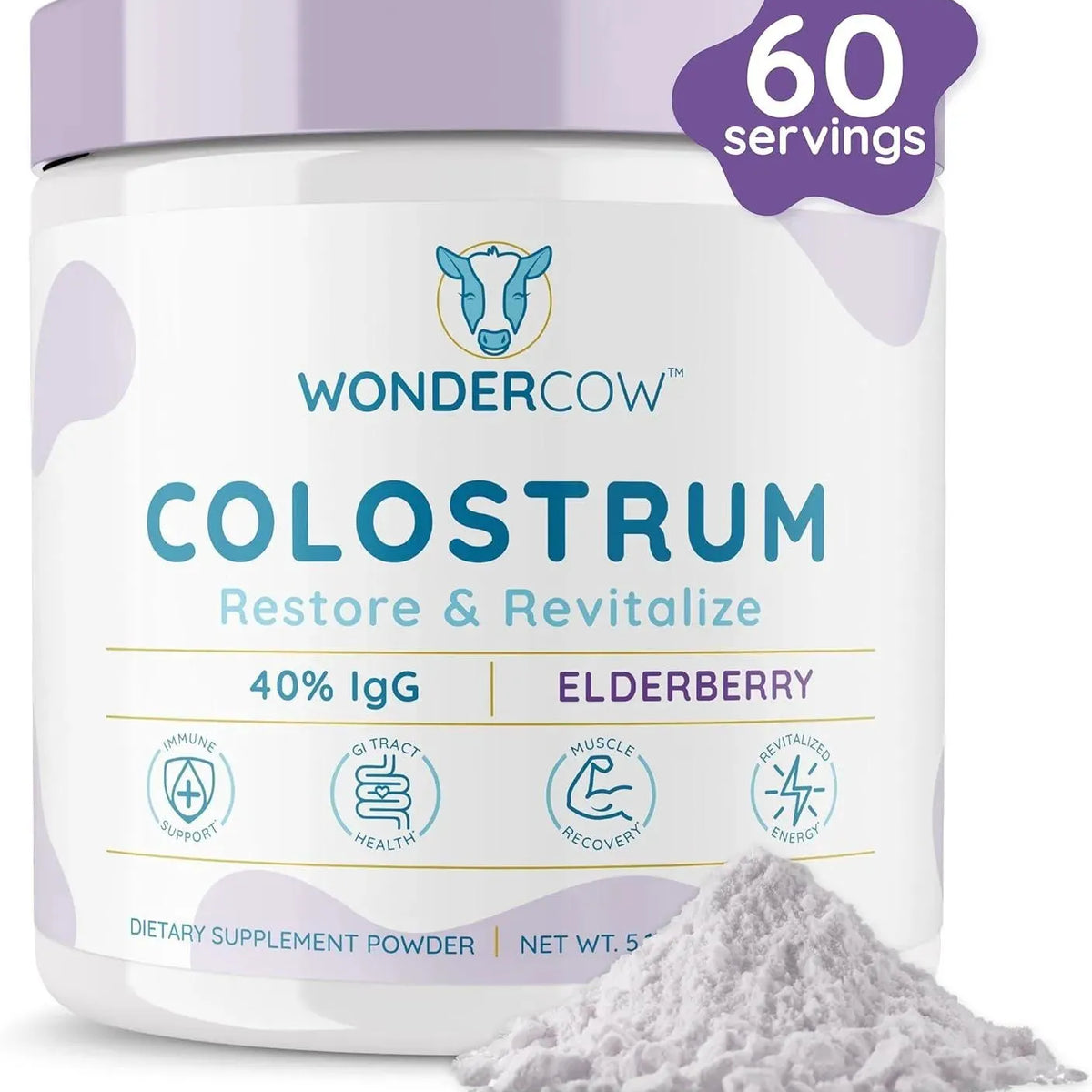Wondercow Colostrum Powder Supplement Elderberry 120Gr. – The Red ...