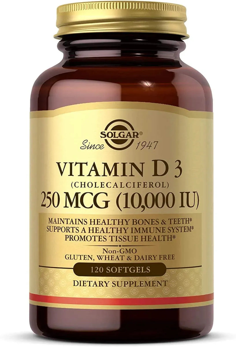 Solgar Vitamin D3 250 Mcg 10,000IU 120 Capsulas Blandas – The Red ...